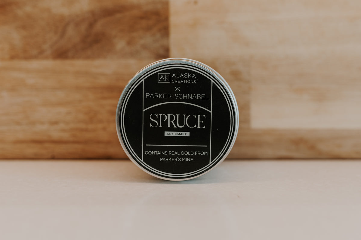 PS X AKC Hand-Poured Spruce Gold Candle – Alaska Creations
